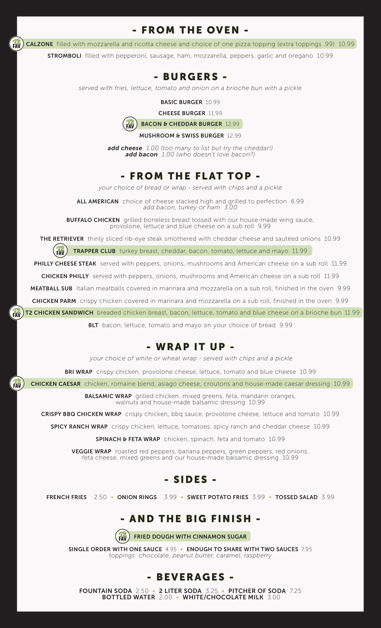 Trappers II Pizza & Pub Menu | Trappers II Pizza & Pub