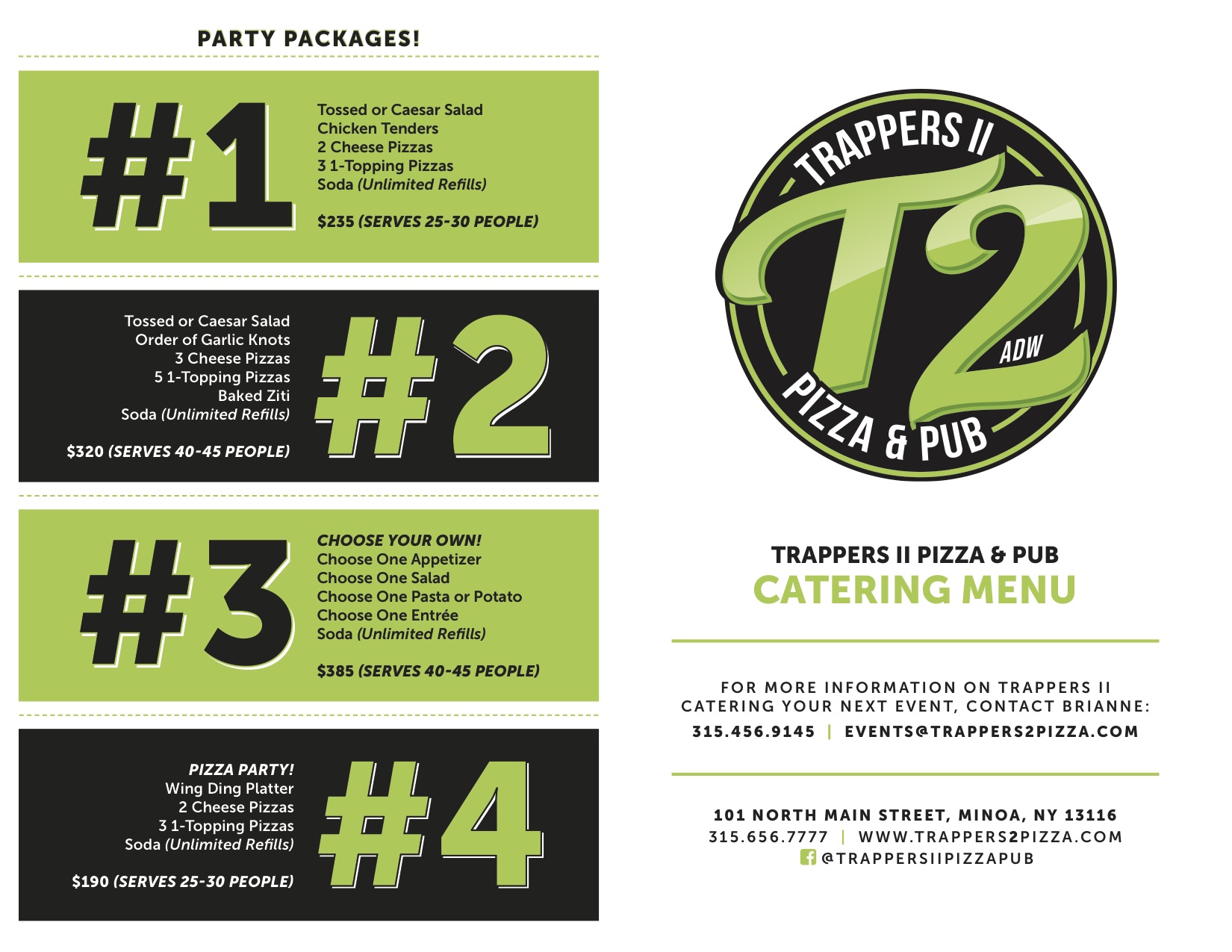 MENUS Trappers II Pizza & Pub