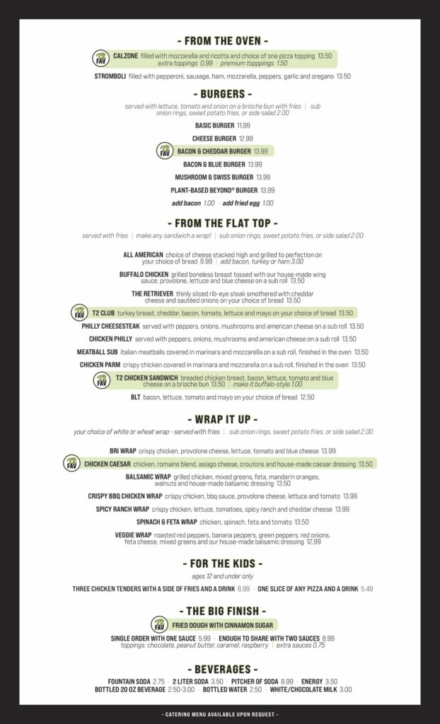 MENUS Trappers II Pizza & Pub