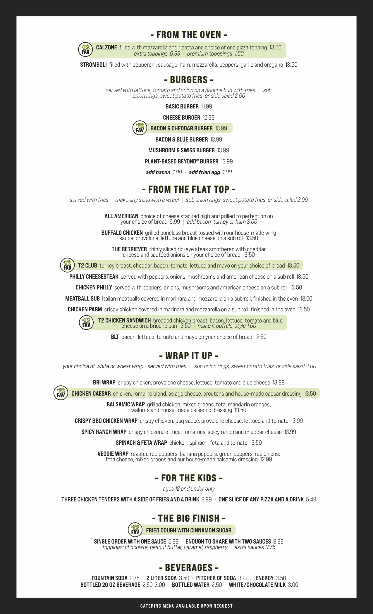 MENUS Trappers II Pizza & Pub